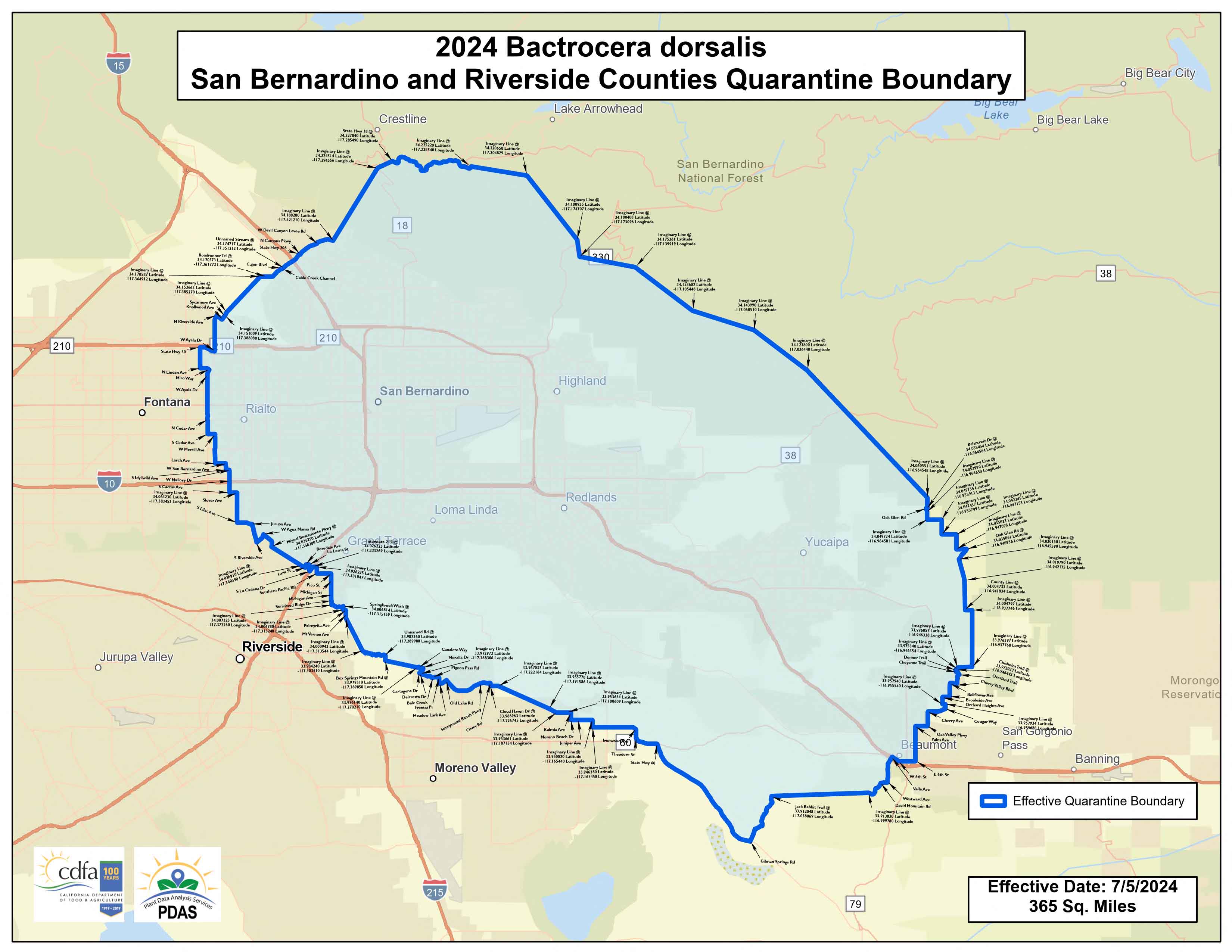 CDFA - Plant Health - OFF - Quarantine Boundary Maps